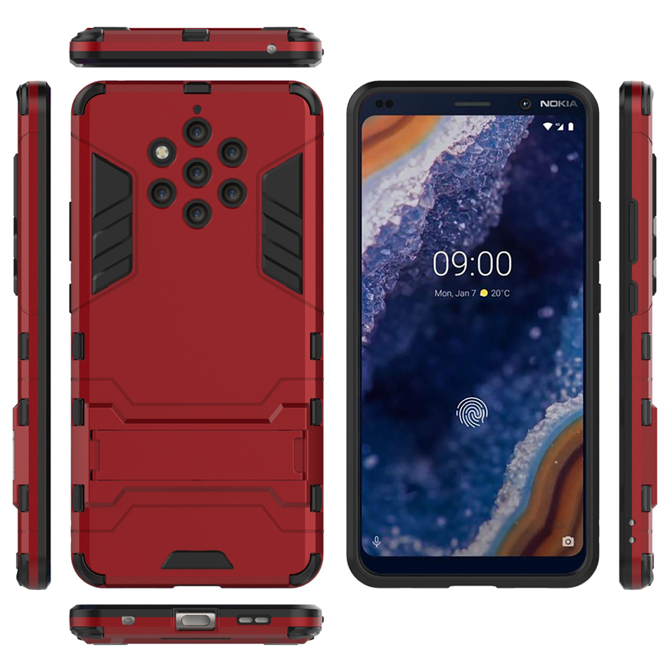 Slim Armour Shockproof Case for Nokia 9 PureView (Red)